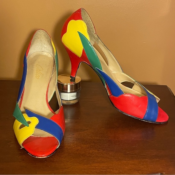 Calico | Shoes | Calico Rare Vintage Open Toe Heels Size 65 | Poshmark